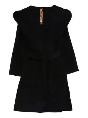 GLOX Belted Hooded Coat - Black