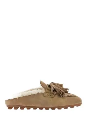 Hogan Suede Slippers - Neutrals