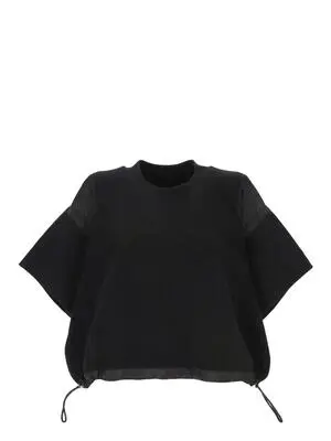 SACAI Knitted Top With Drawstring Hem