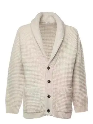 Eleventy Buttoned Wool-cashmere Cardigan - White