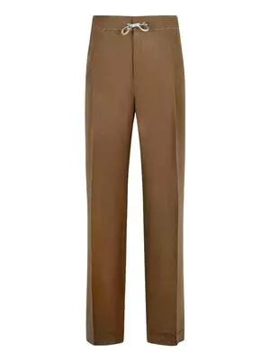 MAISON MARGIELA Drawstring-waist Pleated Trousers - Brown