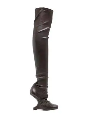 Rick Owens Sculpted-heel Over-the-knee Boots - Brown