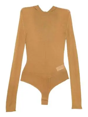 Patrizia Pepe Hooded Wool Bodysuit - Neutrals