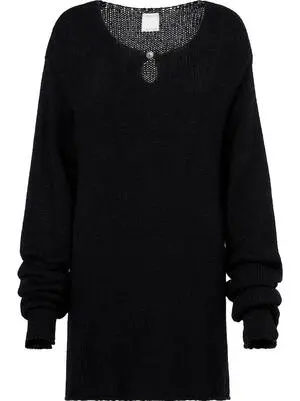 Calvin Klein Cotton, Silk, And Cashmere Sweater - Black