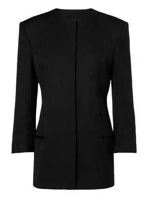 Calvin Klein Ribbed-knit Wool Blazer - Black