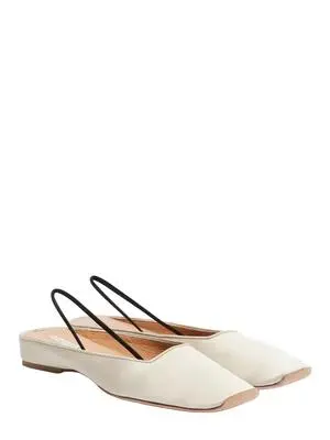 Calvin Klein Kate Leather Slingback Flats - White