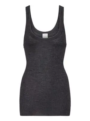 Calvin Klein Ella Ribbed-knit Wool Tank Top - Grey