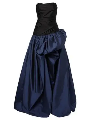 MARMAR HALIM Draped Off-shoulder Corset Gown - Blue