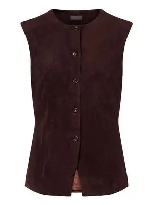 Stouls Suede Casino Vest - Brown