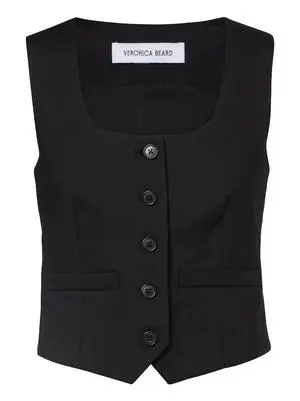 Veronica Beard Morris Wool Vest - Black