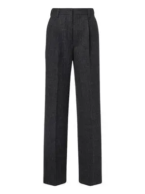 Dries Van Noten Pinstriped Wool Wide-leg Pants - Grey