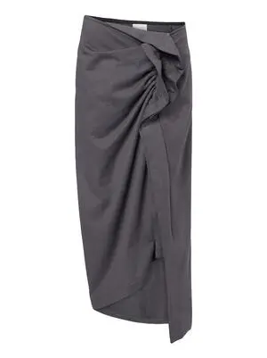 Dries Van Noten Cotton Midi Skirt - Grey