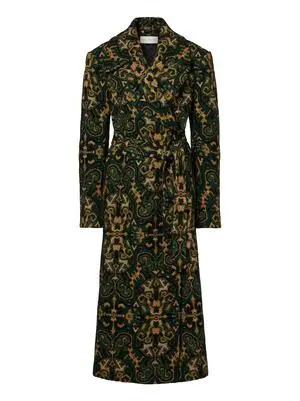 Dries Van Noten Rafaella Printed Coat - Green