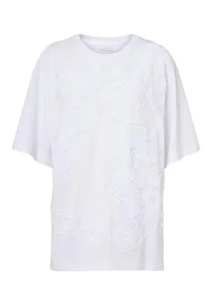 Dries Van Noten Embroidered Oversized Cotton T-shirt - White