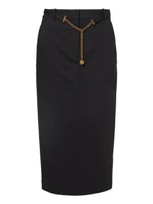 Veronica Beard Belted Wool Pencil Skirt - Black