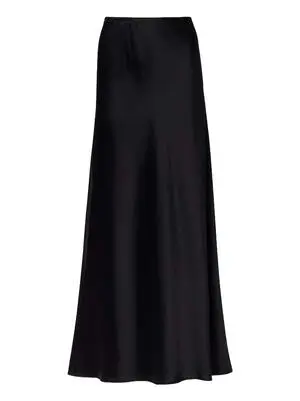 LESET Barb Satin Maxi Skirt - Black