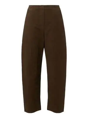 LESET Chloe High-rise Barrel-leg Cotton Canvas Pants - Green