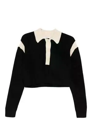 Patrizia Pepe Colour-block Knit Sweater - Black