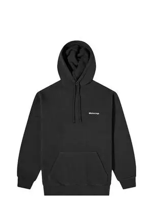 Balenciaga Corporate Logo Popover Hoody - Black