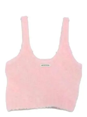 Patrizia Pepe Logo-patch Knitted Top - Pink