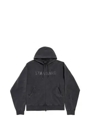 Balenciaga Oversized Zip-up Hoodie - Black