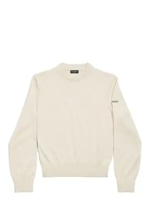 Balenciaga Classic Cashmere Knit Crewneck Sweater - Cream