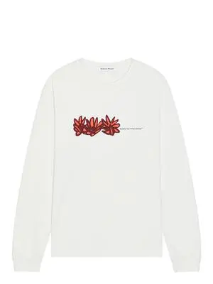 DISTRICT VISION California Cotton Long Sleeve Tee - Flowers Vintage White