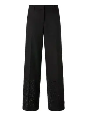 Pinko Embellished-hem Pleated Trousers - Black