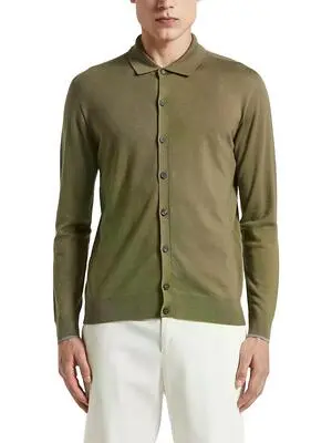 Peserico Polo-neck Buttoned Sweater - Green