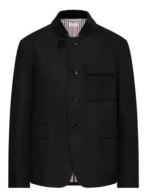Thom Browne Velvet-collared Patch-pocket Jacket - Black
