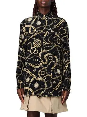 Balmain Chain Print Shirt - Black