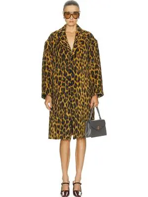 Bottega Veneta Leopard Coat - Camel, Black, & Brown