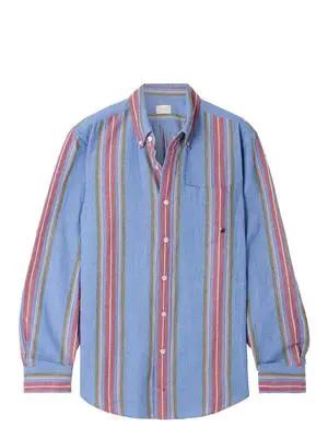 Aimé Leon Dore Striped Cotton Oxford Shirt - Blue