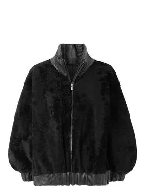 Magda Butrym Shearling Bomber Jacket - Black