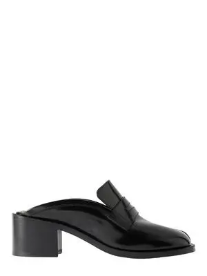 MAISON MARGIELA Tabi City Glossed-leather Mules - Black