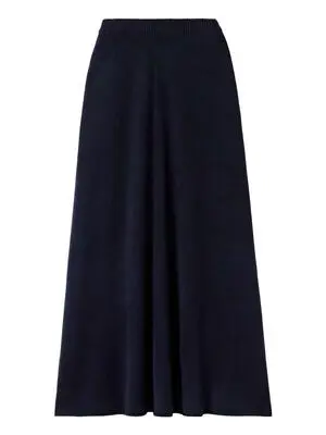 THE ELDER STATESMAN The Elder Statesman Cashmere Maxi Skirt Navy