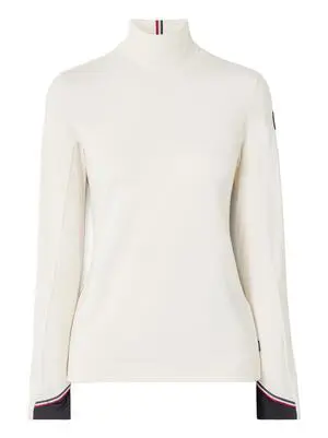 Moncler Moncler Grenoble Polartec Stretch-Knit Turtleneck Base Layer Cream