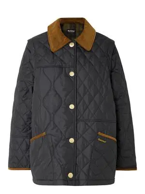 Barbour Lorrie Corduroy-trimmed Quilted Jacket - Black