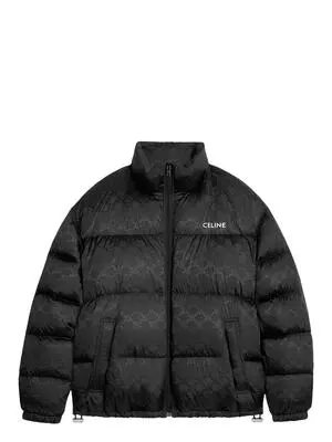 Celine Puffer Jacket In Monogram Jacquard Nylon - Black