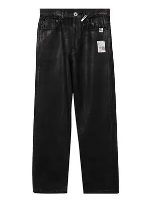 Mihara Yasuhiro Front Coated Jeans - Black