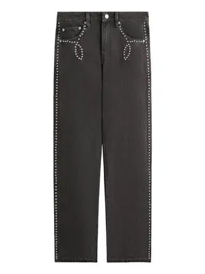 Kith Studded Denim Webster Chill 'xavier Wash - Black
