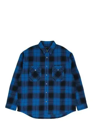 PURPLE BRAND Plaid Flannel Long-sleeve Shirt - Blue