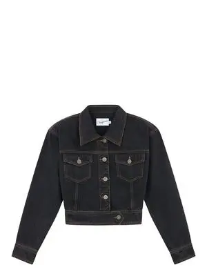 Vaquera Denim Cropped Jacket - Black