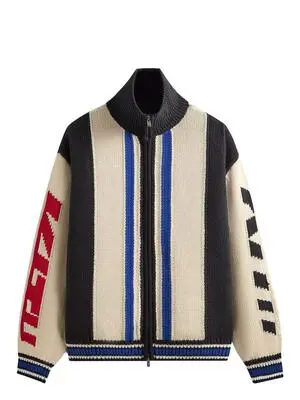 Kith Color-blocked Full Zip Wyona Sweater - Cream