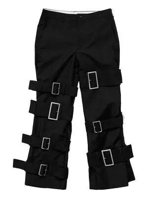 Comme Des Garçons Plus Trousers With Buckles - Black
