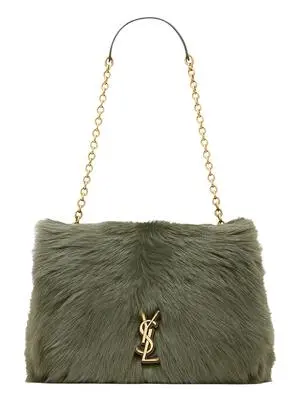 Saint Laurent Jamie Medium Shearling Shoulder Bag - Green