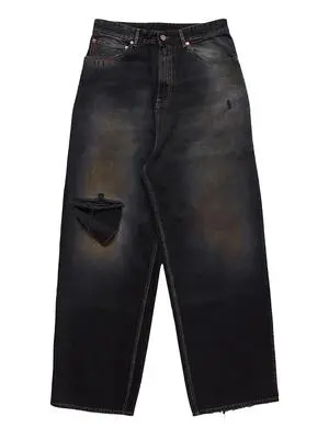 Vetements Distressed Baggy Jeans - Black
