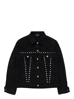 Comme Des Garçons Trucker Jacket With Studs - Black