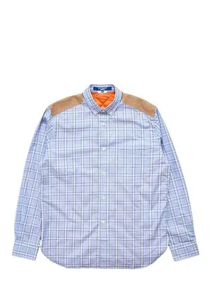 Junya Watanabe Check Shirt With Padded Back - Blue
