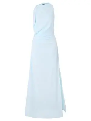 Proenza Schouler Devyn Draped Pleated Crepe Maxi Dress - Blue